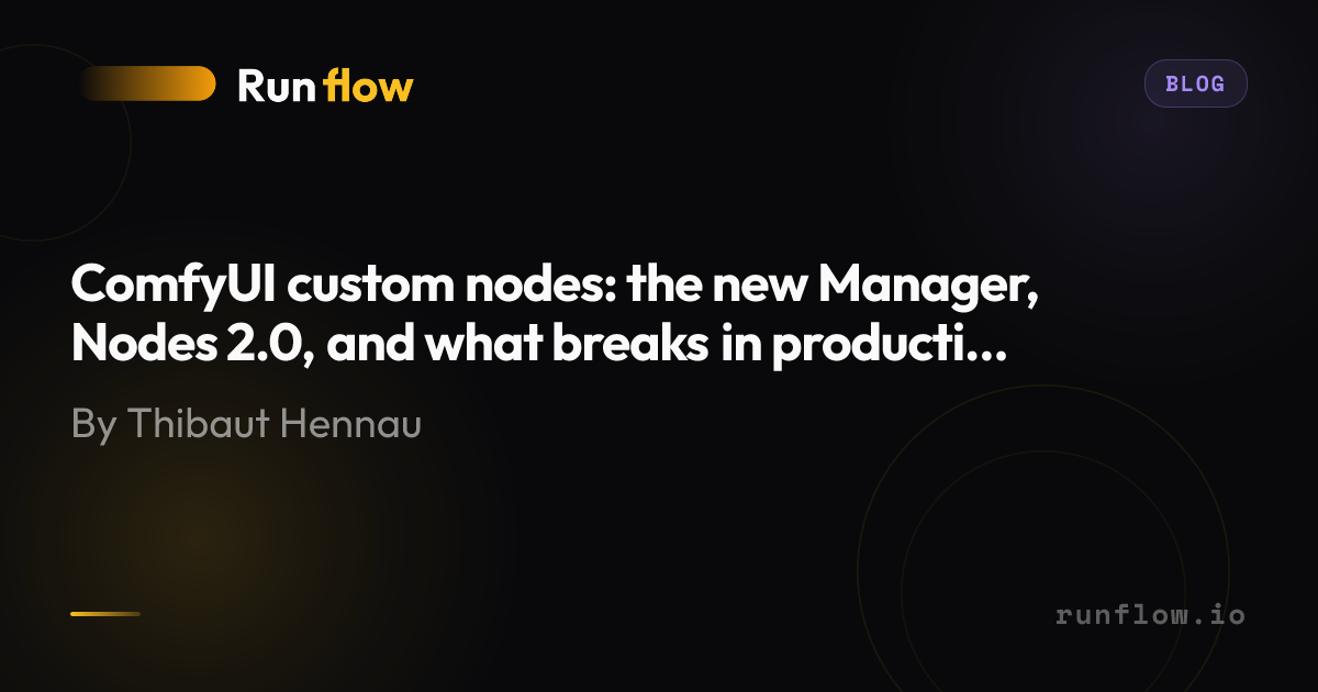 ComfyUI custom nodes: Manager, Nodes 2.0, prod (2026) | Runflow